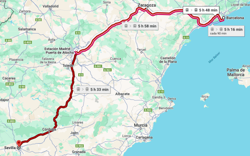 Tren de Barcelona a Sevilla * [2026 ]