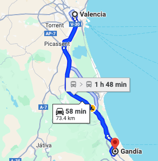 Tren de Valencia a Gandía * [2026 ]